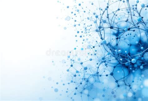 Molecular Design On A White And Light Blue Gradient Background Stock