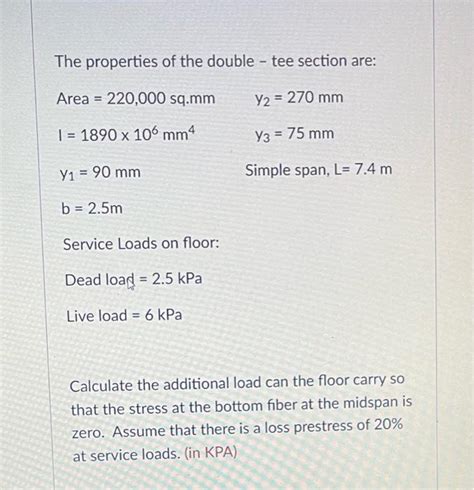 Solved The Section Of A Prestressed Double Tee Concrete