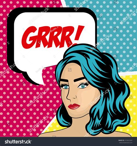 Womens Pop Art Cartoons Graphics Vector Stock Vector Royalty Free