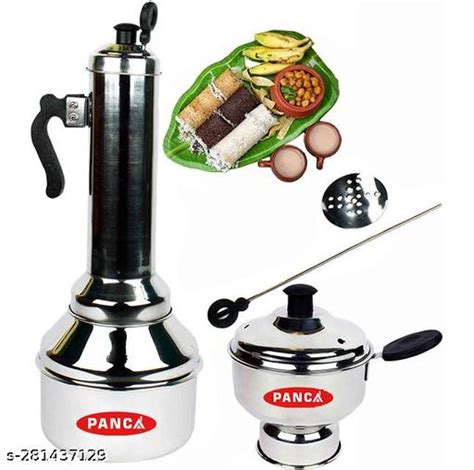 Puttu Kudam And Chiratta Puttu Maker Combo Stainless Steel Puttu Maker