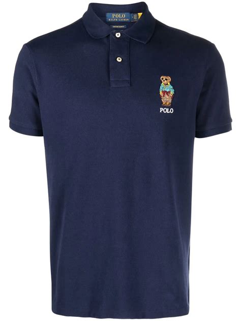 Polo Ralph Lauren Playera Tipo Polo Con Motivo Polo Bear Azul