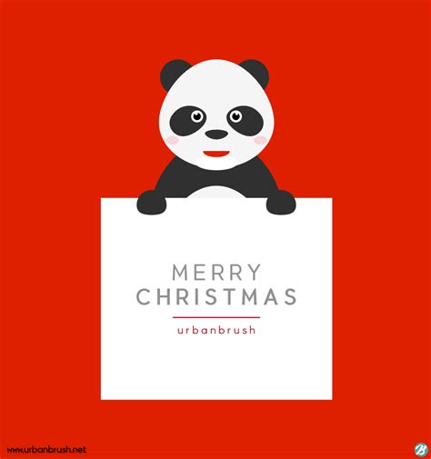 팬더 크리스마스카드 일러스트 Ai 무료다운로드 Free Panda Christmas Card Urbanbrush