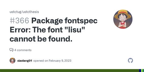 Package Fontspec Error The Font Lisu Cannot Be Found · Issue 366