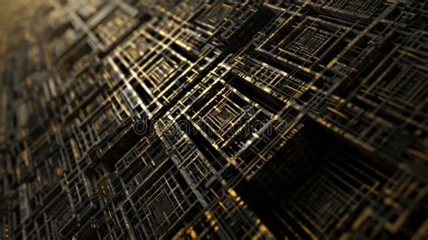 Dimensional Gridscape Multilayered Grunge Artwork Stock Illustration Illustration Of Open