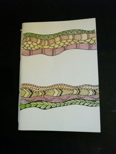 Illustrated Notebook Cover Zentangle Design Diy Notebook A6 On
