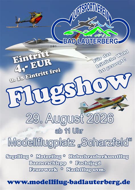 Flugshow Des Lsv Bad Lauterberg Am 29082026 Harz Rc Networkde