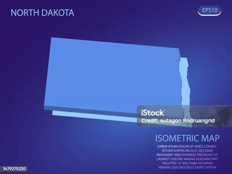노스다코타의 아이소메트릭 지도 파란색 배경에 현대적인 벡터 인포그래픽을 위한 격리된 3d 아이소메트릭 개념 벡터 그림입니다 주당순절 10 0명에 대한 스톡 벡터 아트 및