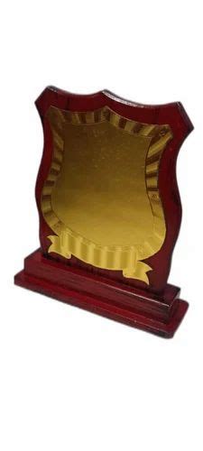 7inch Maroon Golden Mdf Wooden Brass Award Trophy At Rs 180 Award