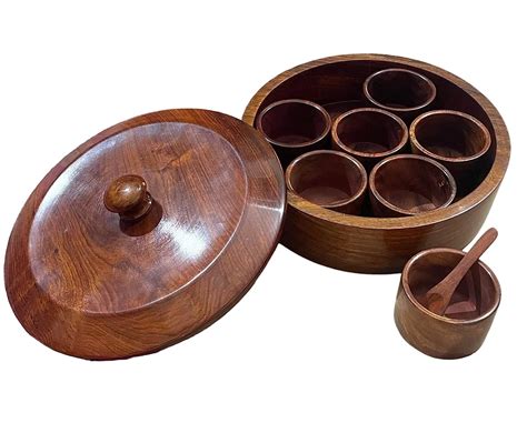 Buy KESHA WOODKRAFT Sheesham Wood Handcrafted Spin Round Design