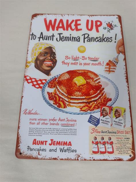 Reproduction Aunt Jemima Metal Sign 8 X 12