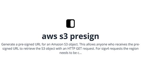Aws S3 Presign Fig