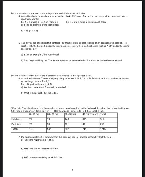 Solved Determine Whether The Events Are Independent And Find Chegg Com