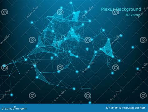 Vector Technology Background Plexus Effect Stock Vector Illustration