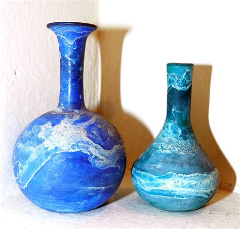Set Jar Antique Ancient Roman Glass Small Jug Vase Trailed Bottle
