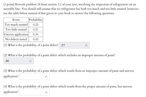 solved 1 point rework problem 28 from section 3 1 of your