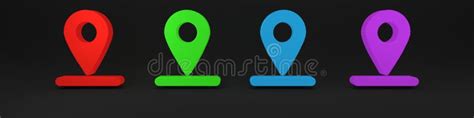 Colorful Map Pin Icon Isolated On Black Background Navigation Pointer Location Map Gps