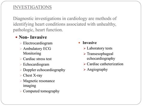 Cardiovascular Assessment And Diagnostic Investigations Ppt Slideshare