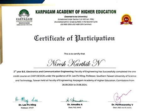 Niresh Karthik On Linkedin Chipdesign Semiconductors Learningandgrowth