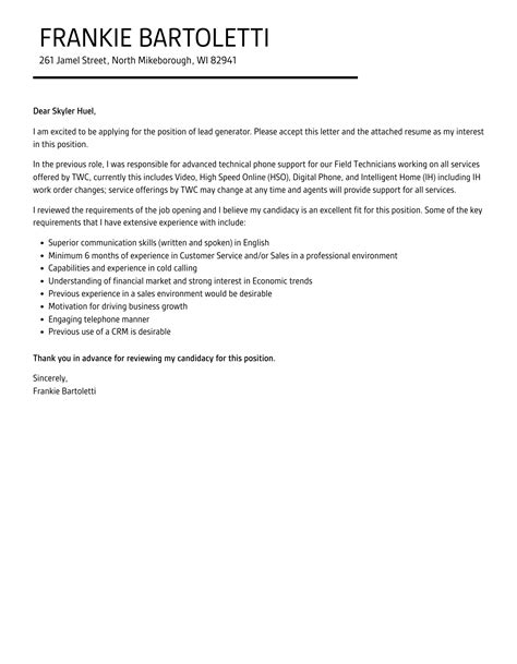 Sales Lead Generator Job Description At John Friedman Blog