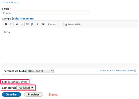 Pasos para configurar el módulo Content Moderation en Drupal 8