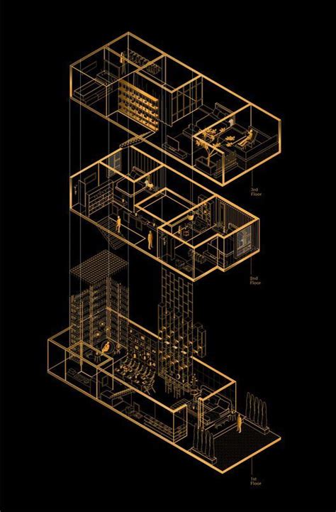 Feature House Exploded Isometric … Architecture Graphics Diagram Architecture Architecture