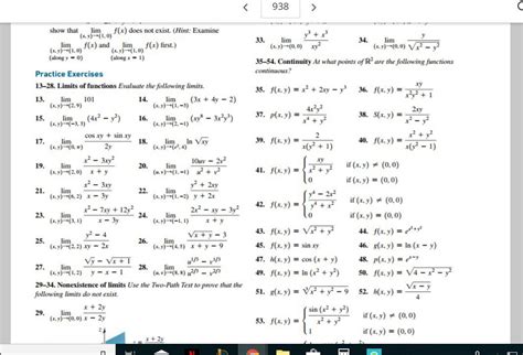Solved 938 Xy X Does Not Exist Hint Examine Lim Y Chegg