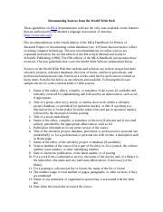 History Sources MLA Doc Documenting Sources From The World Wide Web