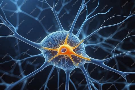 Premium Photo Nerve Cell With Dendrites Macro View Of Neuron Inside Brain Generative Ai