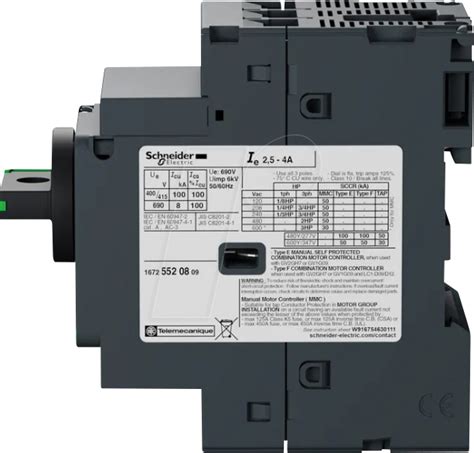 Gv2p08 Motor Circuit Breaker Tesys Gv2p 3 Pole 2 5 4 A At Reichelt Elektronik