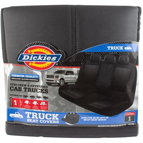 Dickies Black Icon Low Back Houston Truck Bench Seat Cover
