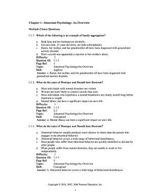 Abnormal Psychology Test Bank Pdf Fill Online Printable Fillable