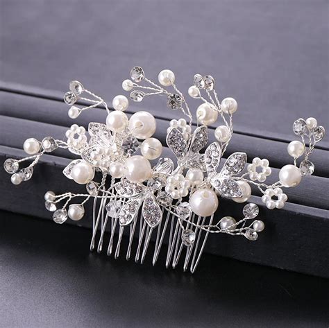 Haarkamm Braut Haarschmuck Silber Haarschmuck Hochzeit Etsy