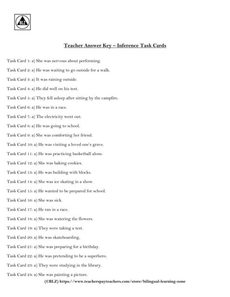 Ela Reading Strategies Inference Task Cards Grades 3rd 6th Tpt