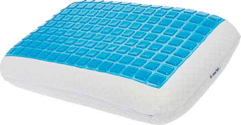 Mindful Design Slim Extra Firm Memory Foam Pillow W Cooling Gel Panel
