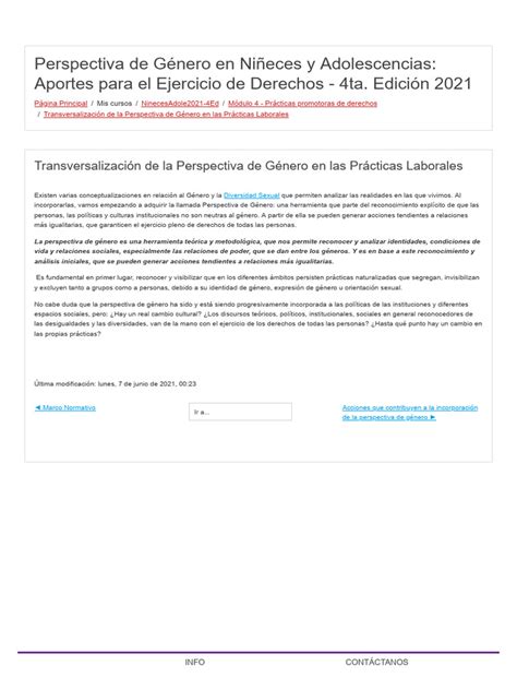 Ninecesadole2021 4ed Transversalización De La Perspectiva De Género En