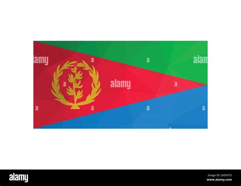 Vector Illustration Official Ensign Of Eritrea National Flag In Red Blue Green Triangulars
