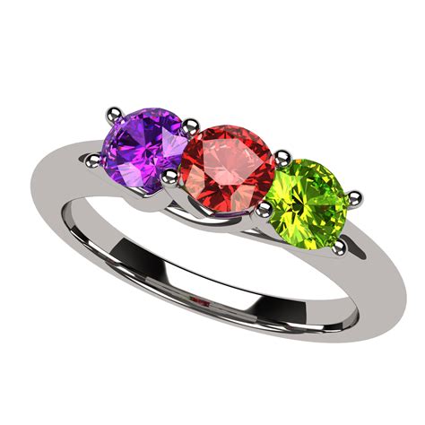 Nana Lucita 1 6 Simulated Mothers Birthstone Rings For Women Sterling Silver Size 55 Stone