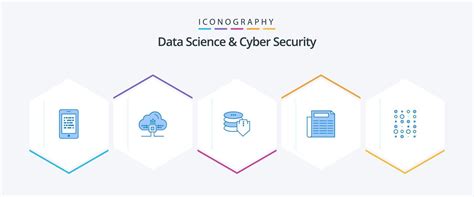 Data Science And Cyber Security 25 Blue Icon Pack Including Data