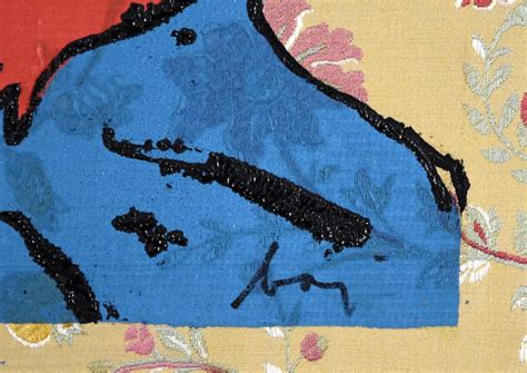 Enrico Baj La Robe Bleue Multiplo Con Collage Su Broccato