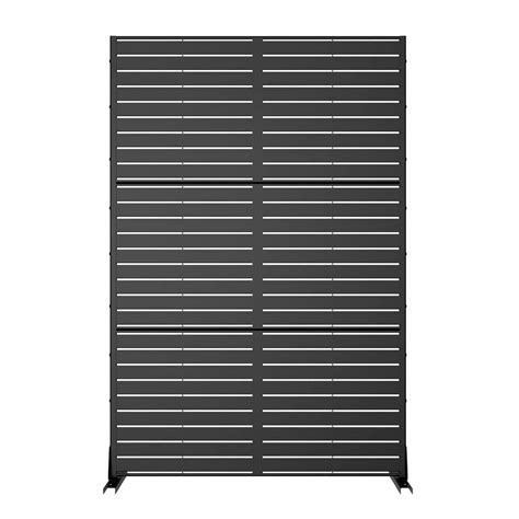 Pexfix 6 Ft X 4 Ft Privacy Fence Screen Black Galvanized Metal For Garden Fence In Louvered
