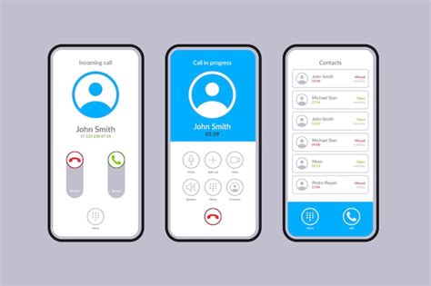 Free Vector Phone Call Screen Interface Illustration