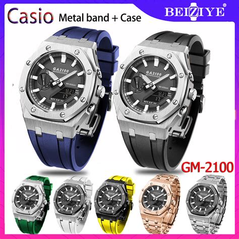 Gm2100 Gen5 Casioak Modification Kit เคส สายนาฬิกา G Shock Gm 2100 โลหะ เคส สายรัดสแตนเลสของ Mod