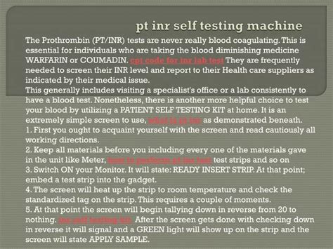 Ppt Pt Inr Self Testing Machine Powerpoint Presentation Free