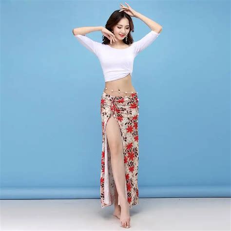 Для женщин танец живота платье с Боковым Разрезом сексуальная Длинная юбка Индия танцовщица