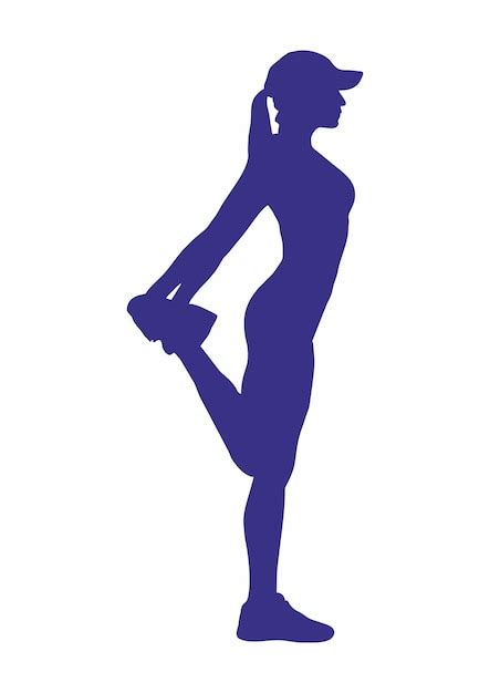 Premium Vector Vector Silhouette Girl Doing Fitness