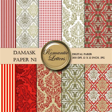 Damask Digital Paper Etsy