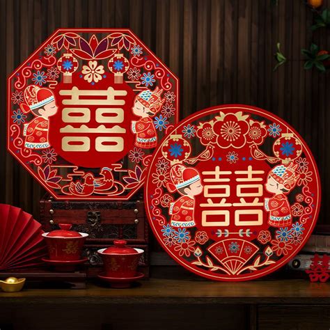 臺灣熱賣喜字結婚專用婚房裝飾婚禮彩金大門貼紙臥室窗戶新房佈置囍字用品 5ucg 蝦皮購物