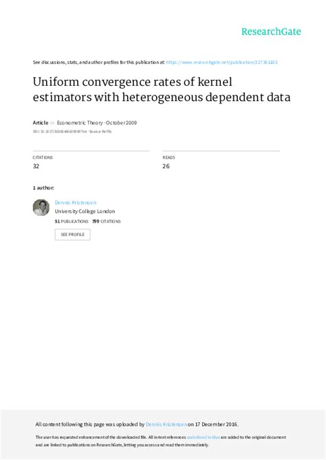 pdf uniform convergence rates of kernel estimators with heterogeneous