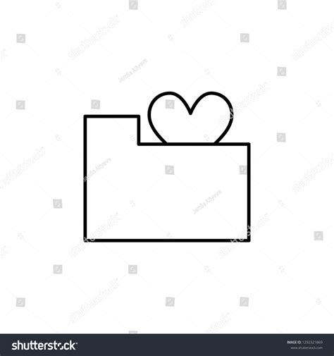 Heart Folder Icon Element Valentines Day Stock Illustration 1292321869