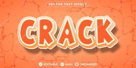 Premium Vector Crack Text Effectfully Editable Font Text Effect